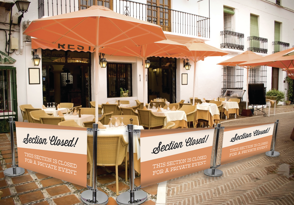 Cafe Barrier Indoor/Outdoor Banner Stand System – Display Solutions Store